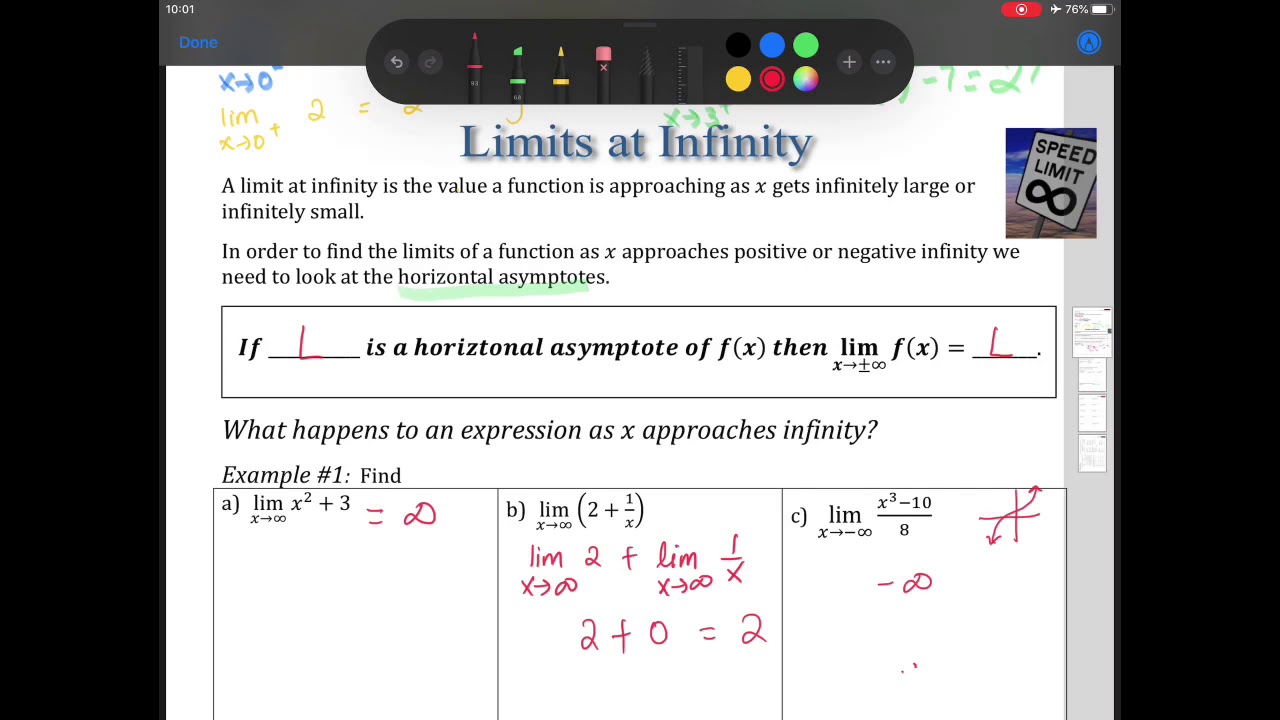 Unit 5: Lesson 6-Limits At Infinity - YouTube