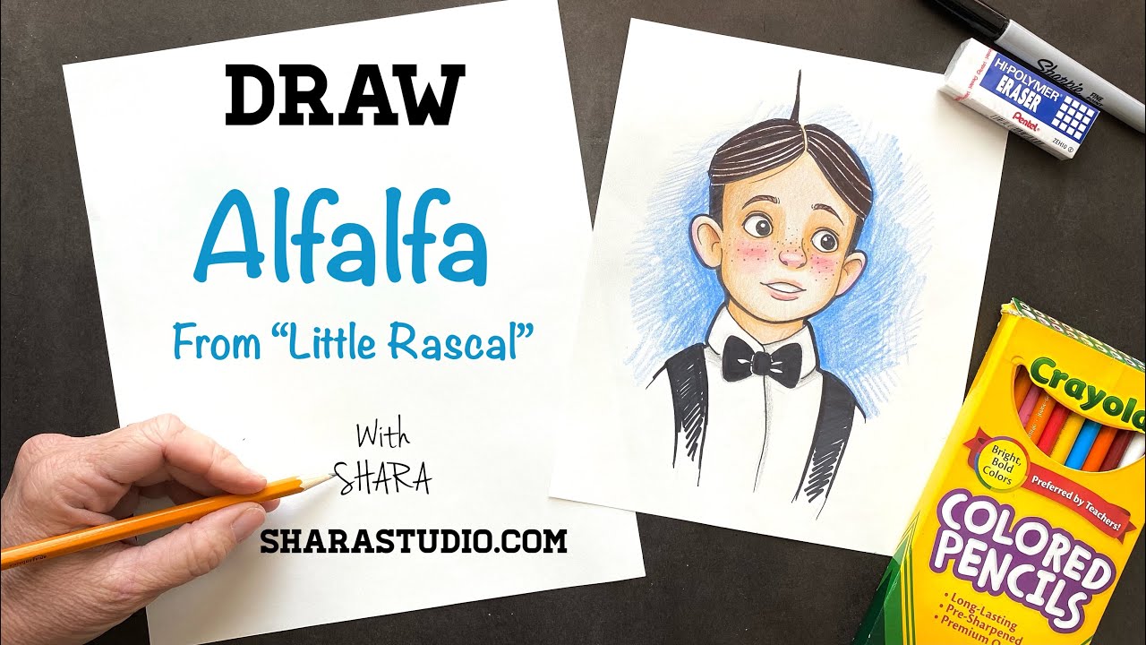 How to draw Alfalfa - YouTube