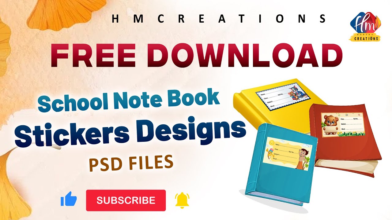 School Note Book Stickers free download PSD Designs - YouTube