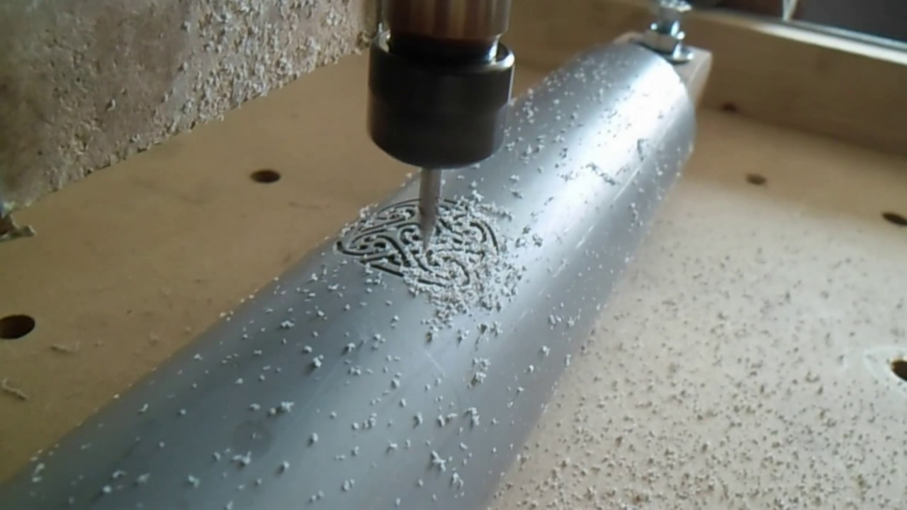 Engraving Curved Surfaces with bCNC autolevel - YouTube