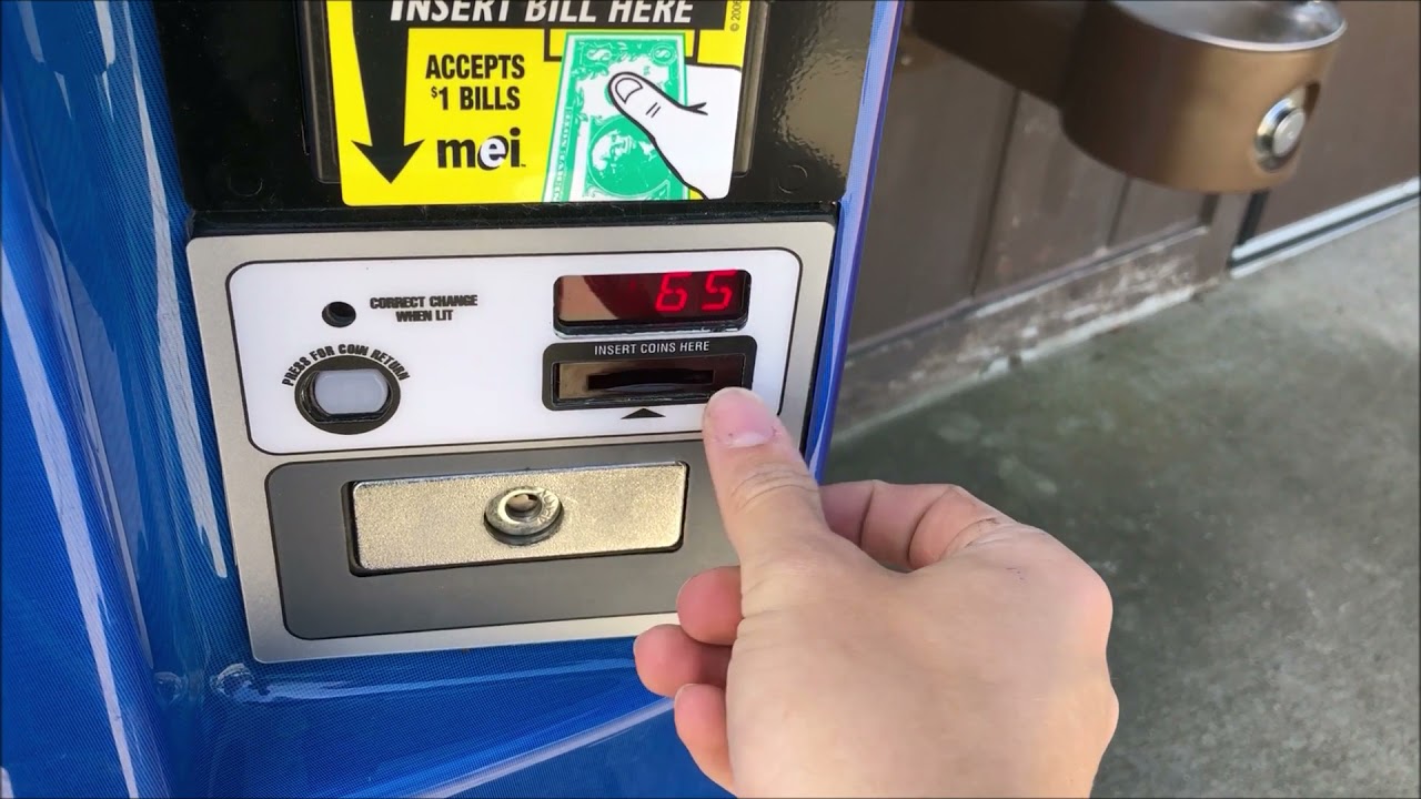 Buying a Mountain Dew from a Pepsi Vending Machine - YouTube