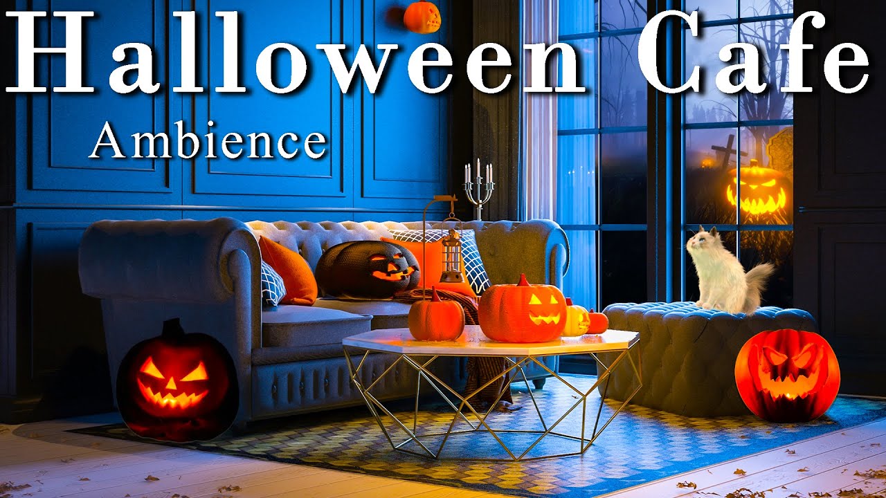Halloween Coffee Ambience ☕ Autum Jazz Music & Spooky Ambience, Haunted ...