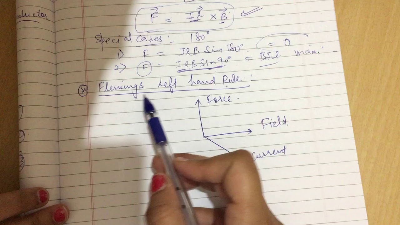 Fleming’s left hand rule - YouTube