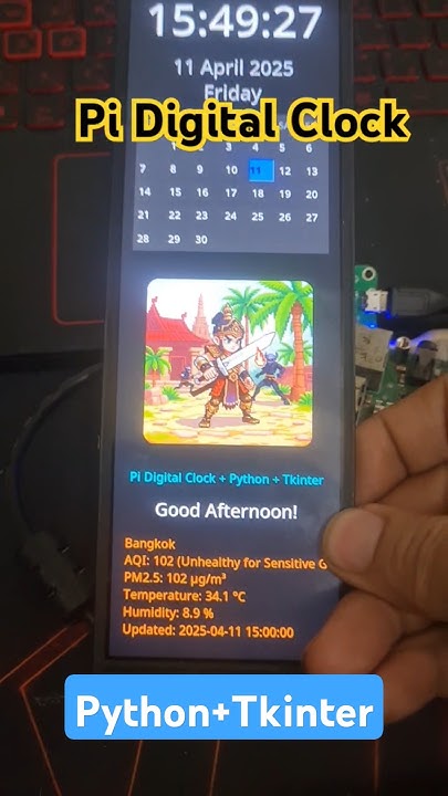 Pi Digital Clock 2: Auto-start on boot+ Python+Tkinter #trending # ...