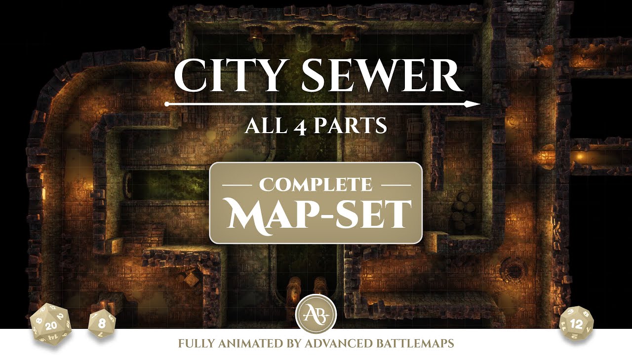 D&D | Pathfinder | City Sewer - Complete Map-Set | Animated Battle Maps ...