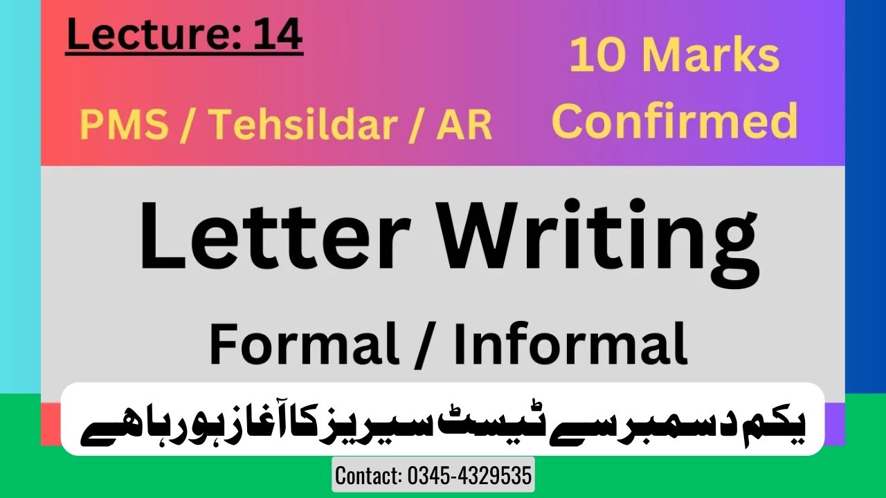 English Letter Format | Formal and Informal Letter Difference | PMS ...
