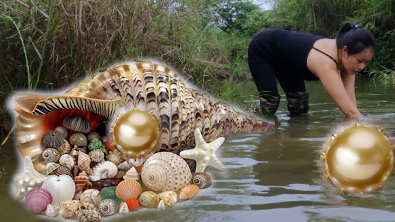 😱😱 She pried open the sparkling giant clam, hiding dazzling and ...