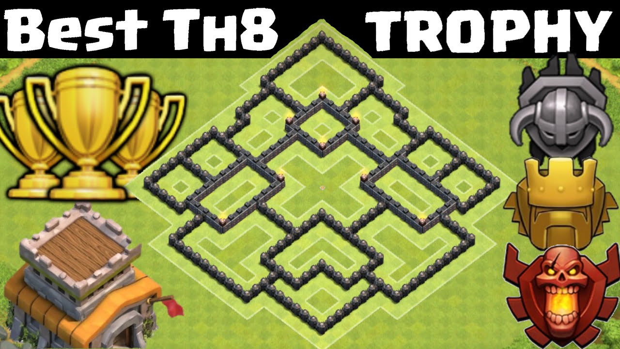 CLASH OF CLANS - TH8 TITAN LEAGUE TROPHY BASE - TOWN HALL 8 (TH8) BEST TROPHY PUSHING BASE 2016 ...