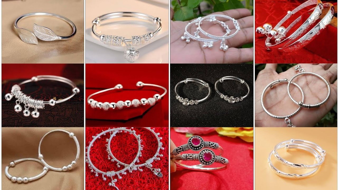 ছোট মেয়ে বাবুদের রুপার চুরির ডিজাইন // latest baby silver bangles ...