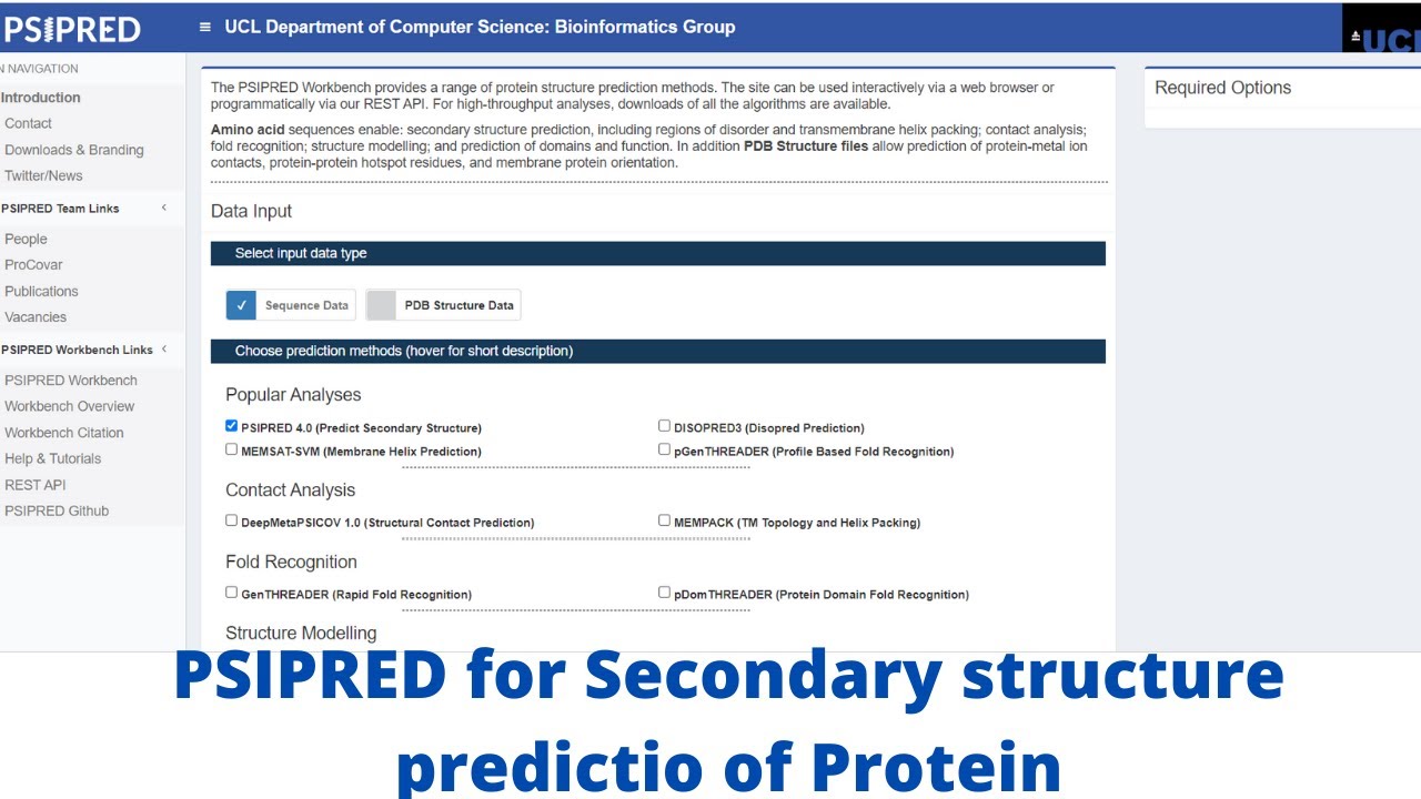 Psipred for prediction of Secondary Structure of Protein. - YouTube