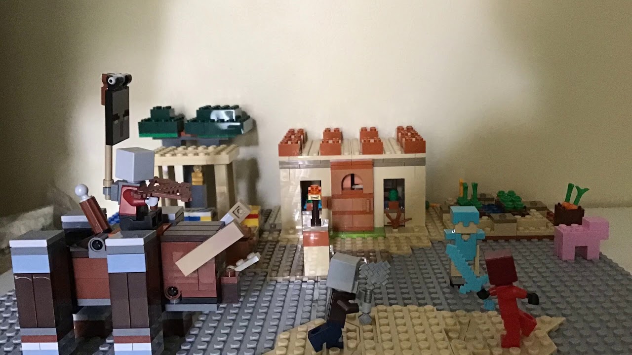 LEGO minecraft the pillager raid - YouTube