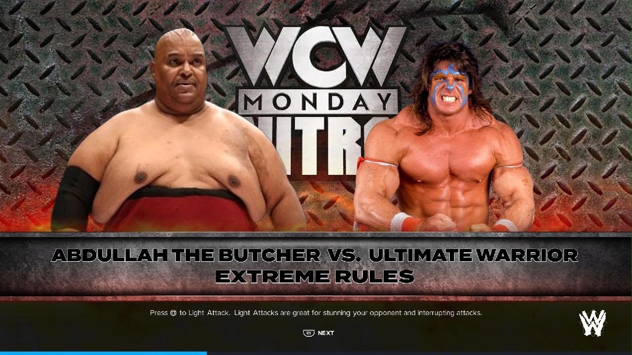 WWE 2K24 Abdullah The Butcher vs The Ultimate Warrior - YouTube