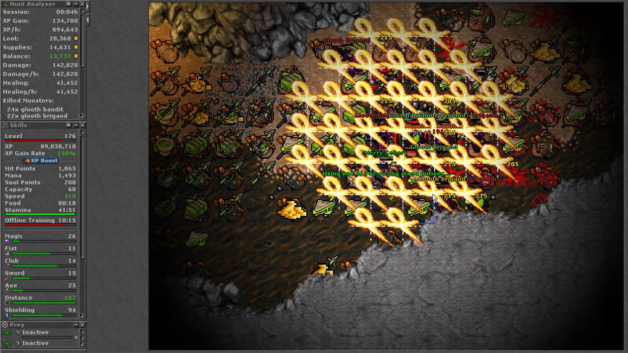 Tibia 176 Royal Paladin Glooth Bandits South - YouTube