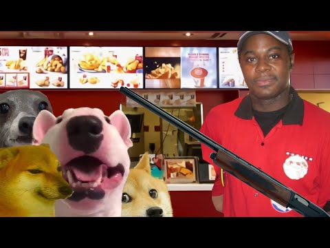 cheems attemps to order fried chicken from the KFC across the street ...