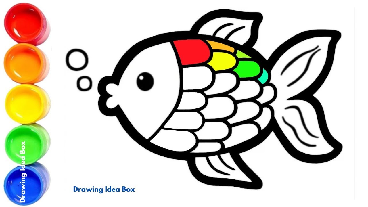 Drawing Colorful Fish 🌈🐠 | Fun Rainbow Fish Drawing Ideas for Kids ...