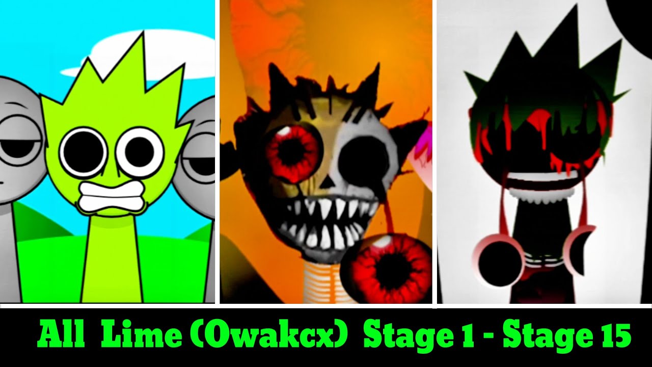 Incredibox Sprunki | All OWAKCX (LIME) from PH#1 to PH#15 - YouTube