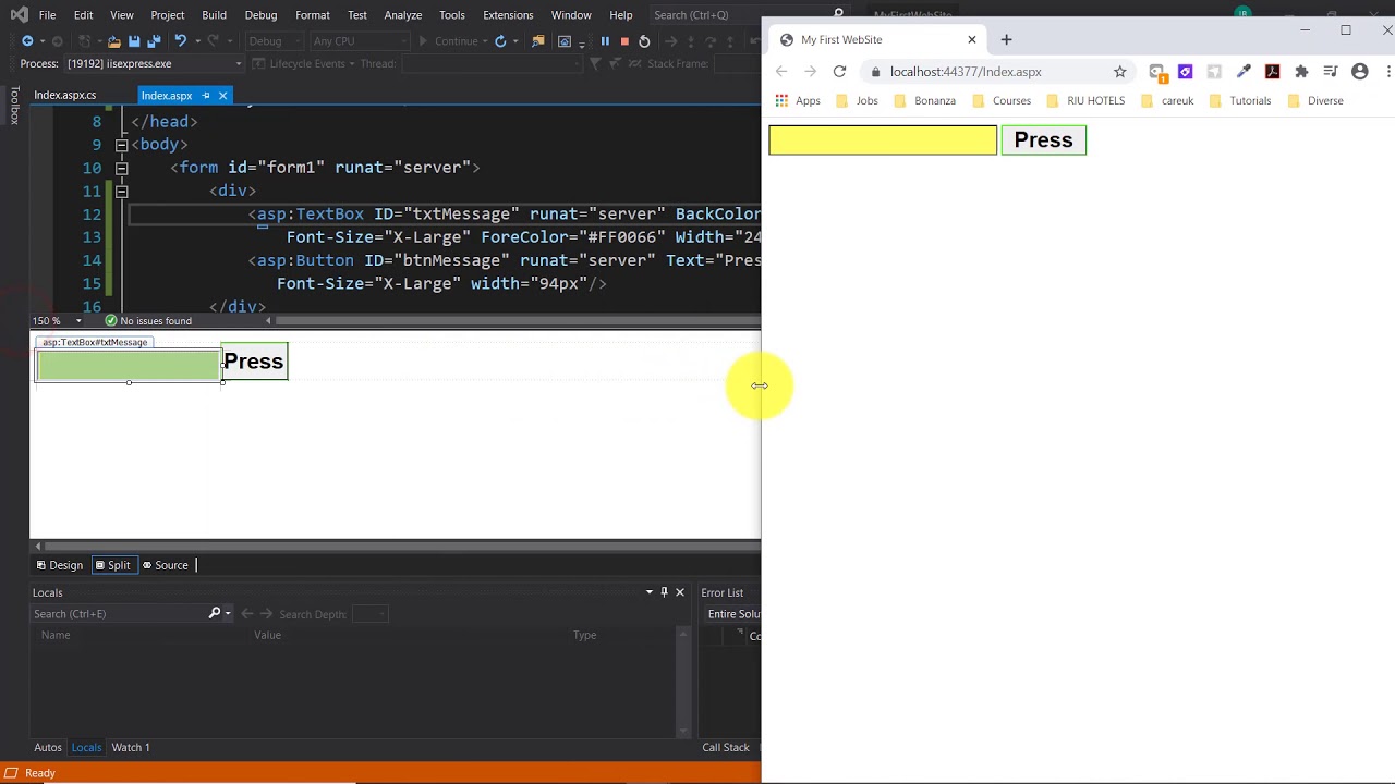 ASP.NET Tutorial | The First Web Page - YouTube