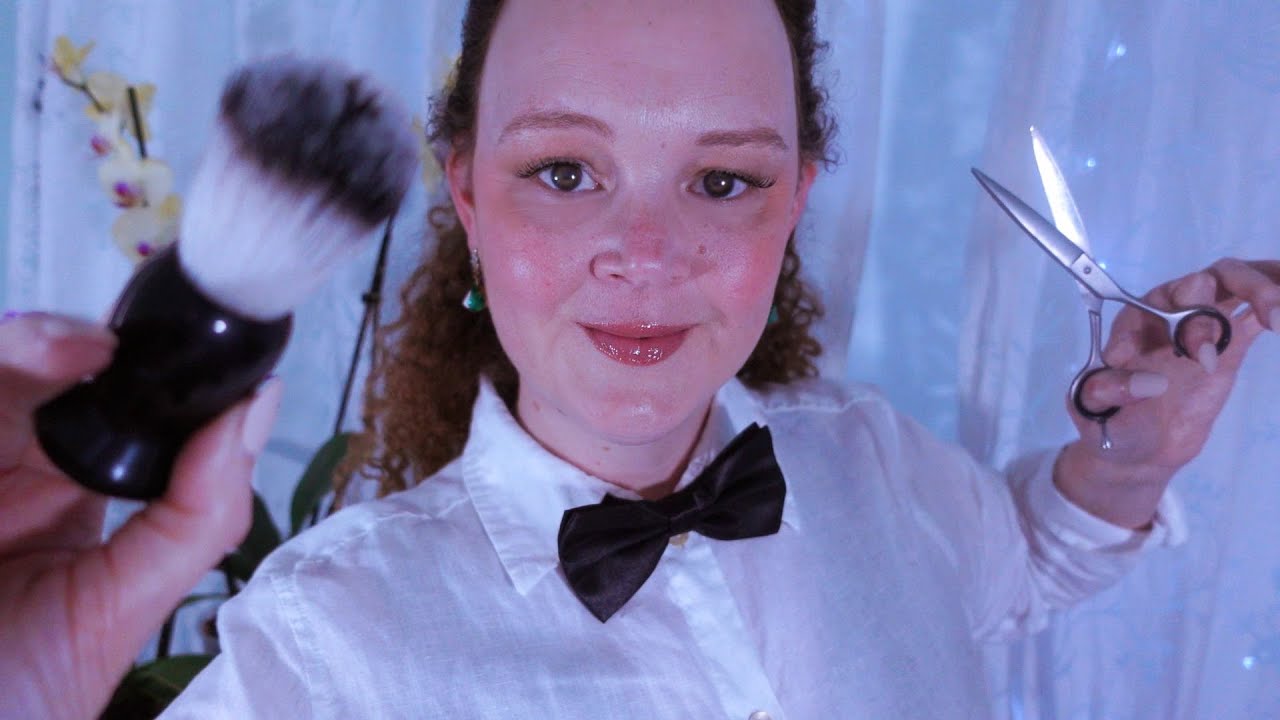 Barbershop ASMR Roleplay, Soft Spoken 💈(Haircut, Shave, Scalp Massage ...