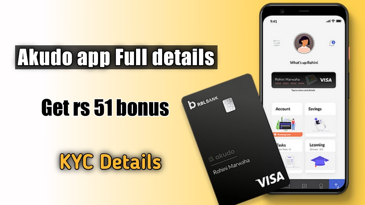 akudo app card full details. get rs 51 bonus. akudo account create. akudo app kyc. akudo app ...