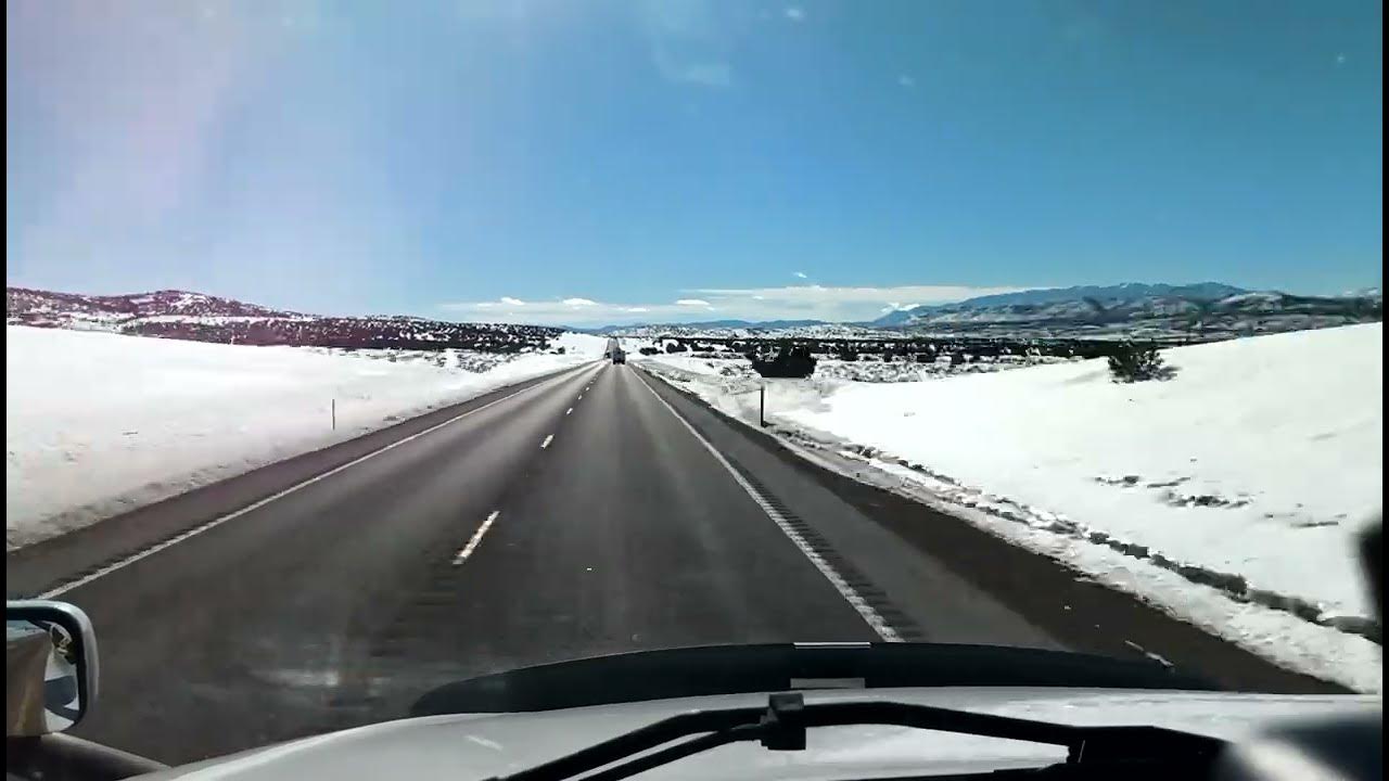 Driving thru Ely Nevada to Lund Nevada with a stop to play in the snow ...