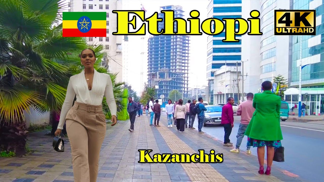 ተወዳጁ ሰፈር ካዛንቺስ Addis Ababa Walking Tour Kazanchis [4K] Ethiopia 🇪🇹 ...