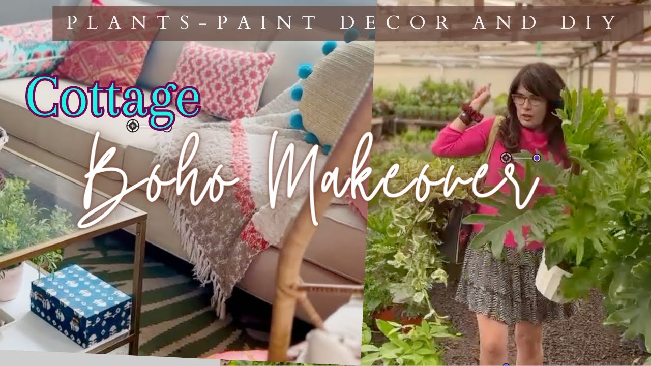 Tiny Cottage Decorating / lots of Plants/ Beach Boho DIY Thrift Store ...