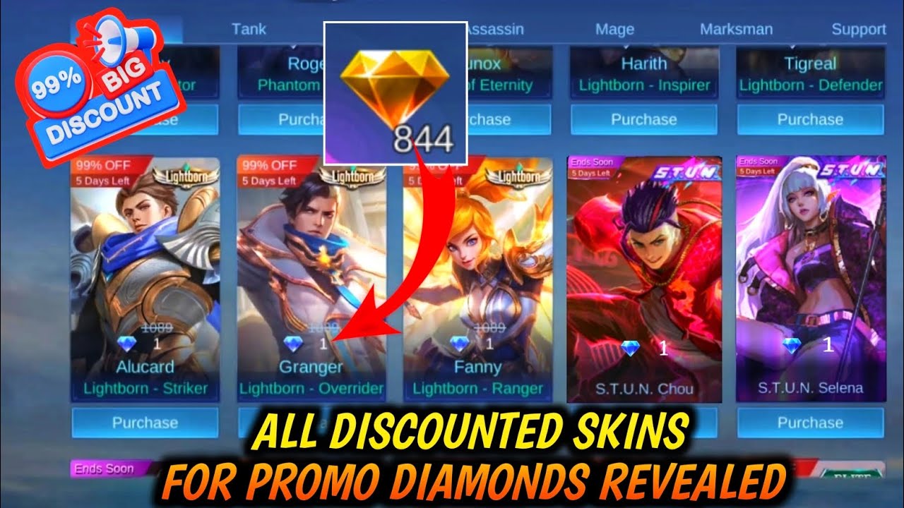 ALL SKINS DISCOUNTED PRICE FOR PROMO DIAMONDS 2024 •• 1 DIAMOND SKIN IN ...