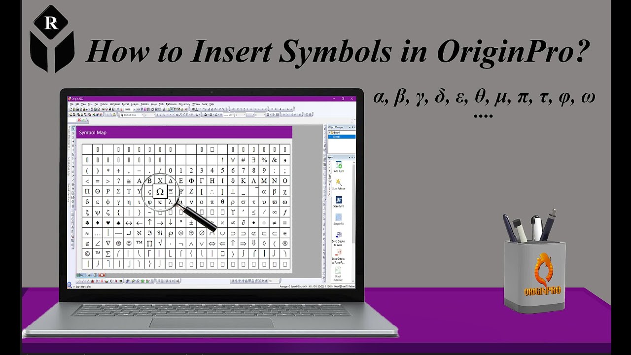 Entering Symbols|Greek Letters| Special Characters in OriginPro - YouTube