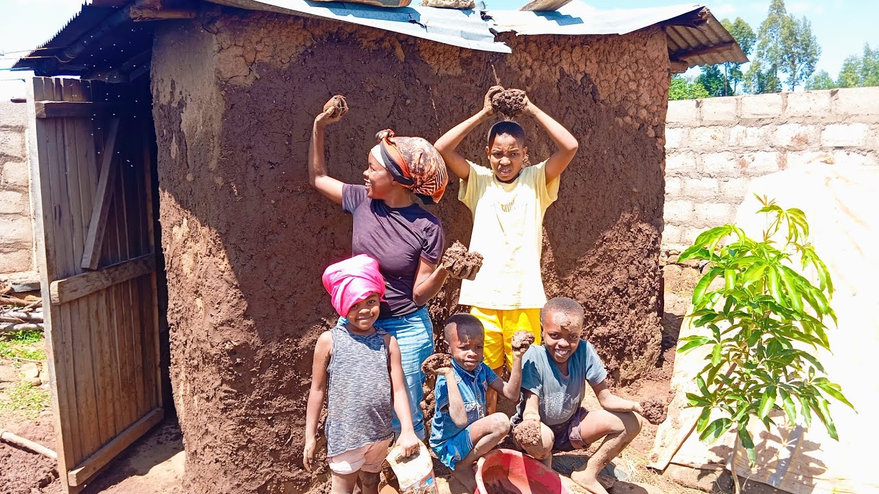 How to Smear a Mud House| Traditional Way of Plastering a House - YouTube