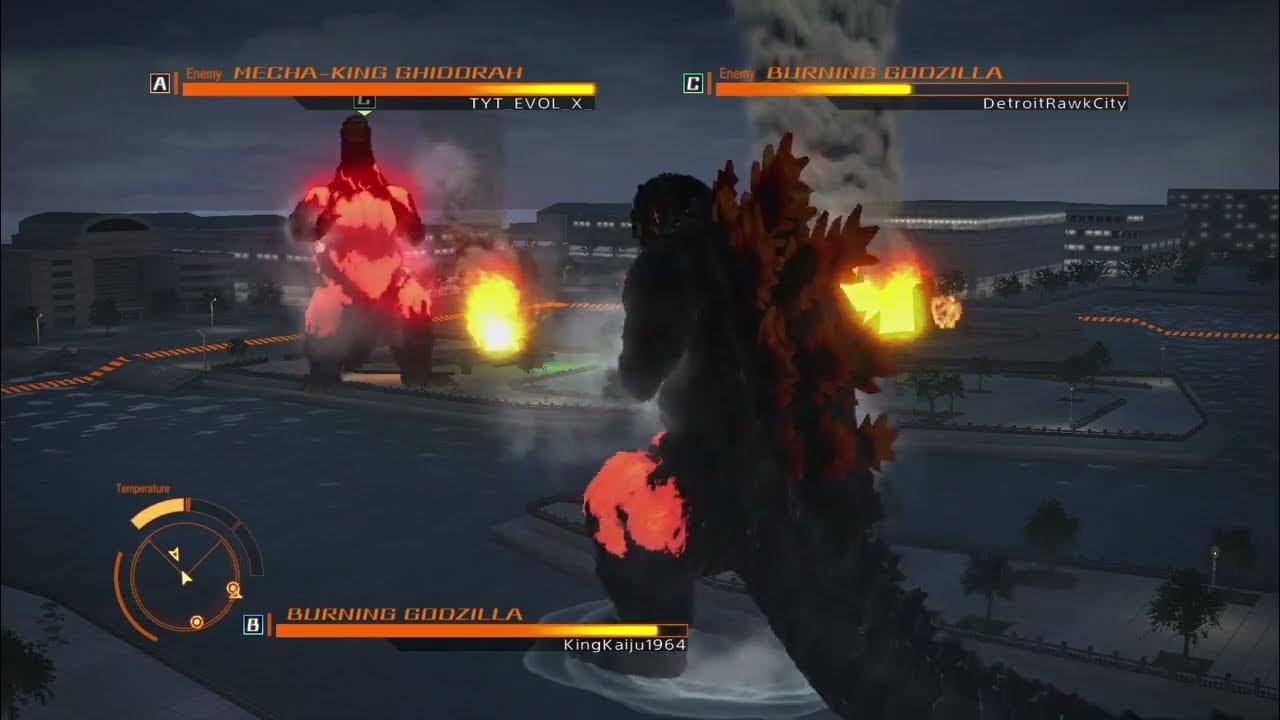 Godzilla PS4 Online Battles: 2 Burning Godzillas vs Mecha King Ghidorah - YouTube