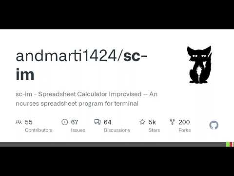 GitHub - andmarti1424/sc-im: sc-im - Spreadsheet Calculator Improvised ...