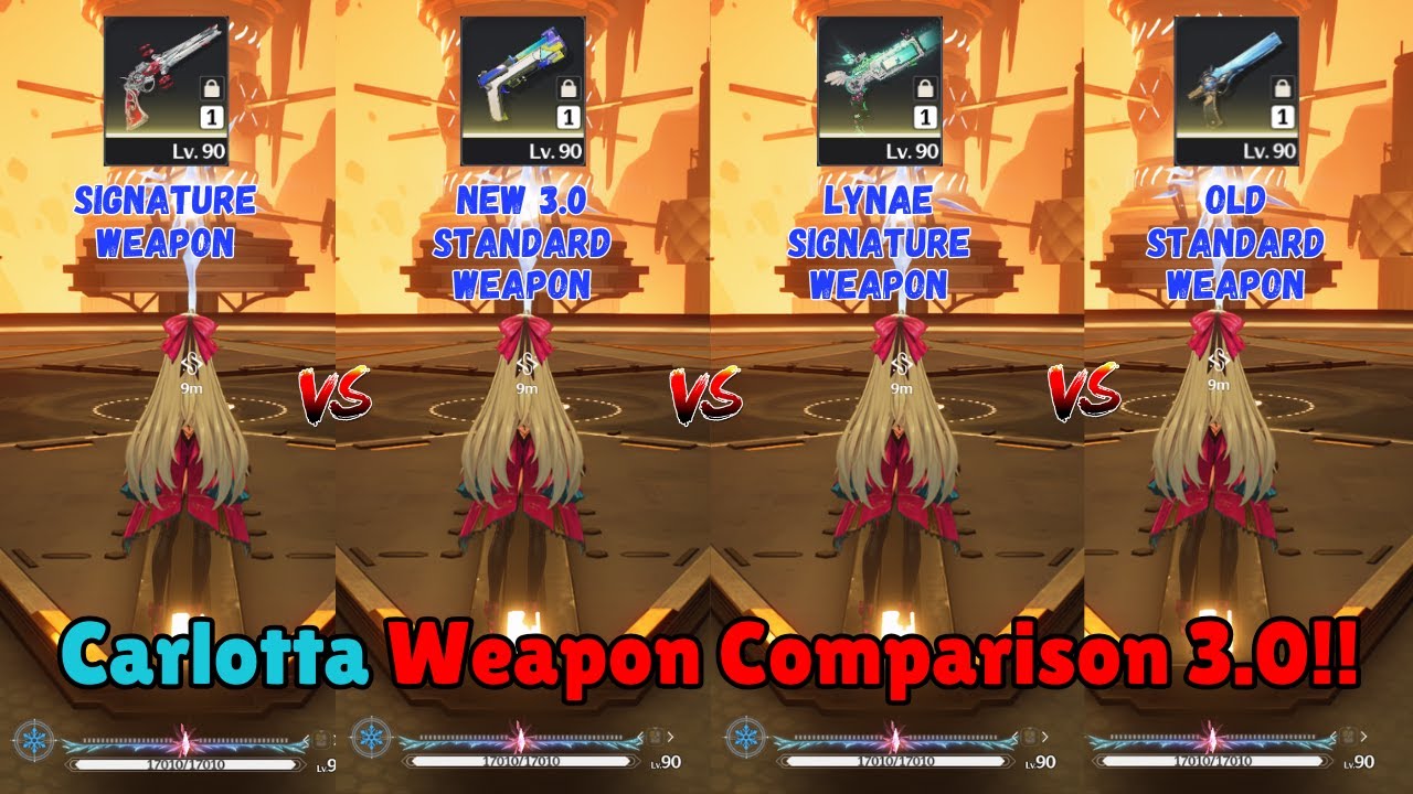 Carlotta Weapon Comparison 3.0! Signature vs New Standard vs Lynae Sign ...