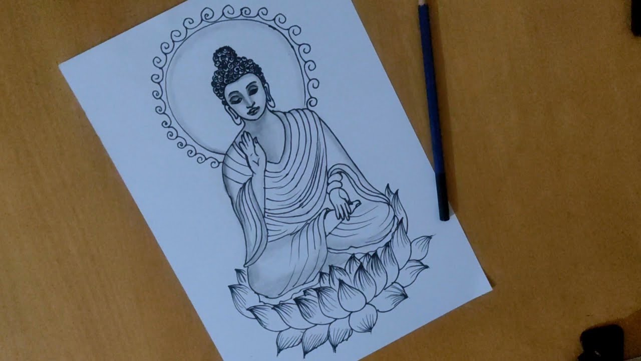 How to Draw Lord Buddha||Buddha poornima Easy Drawing ||Easy Buddha ...