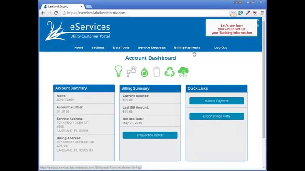 Customer Portal : Setup a Banking Account - YouTube