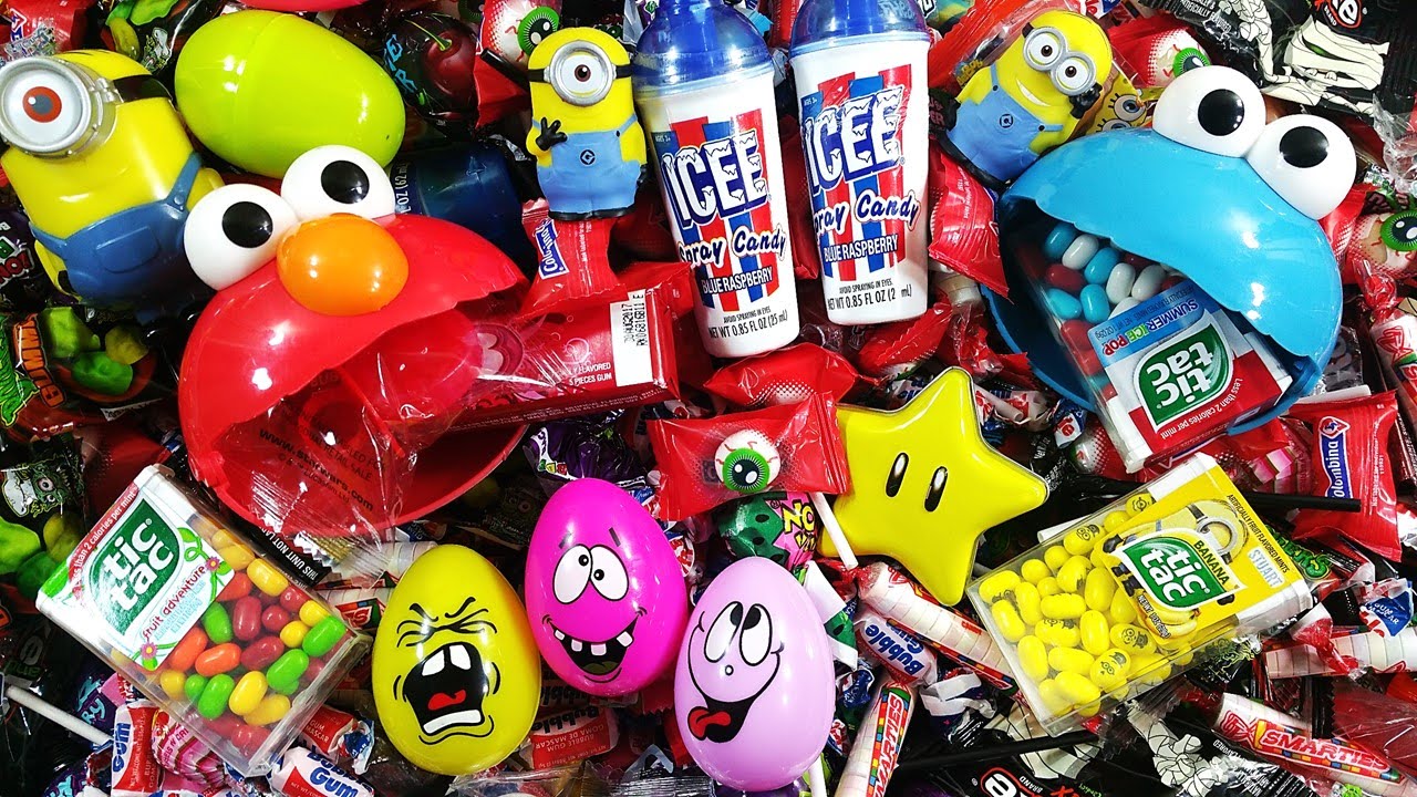 The Good Night Show / Learn Colors with A lot of Candy & Surprise Eggs ...