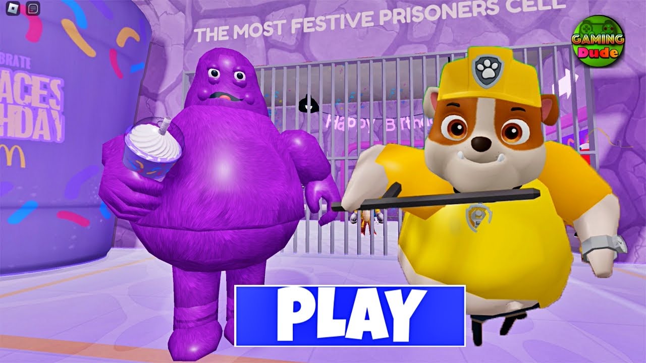 🥤Escaping from a BARRY'S PRISON RUN! And BECAME a BARRY GRiMACE and Paw ...