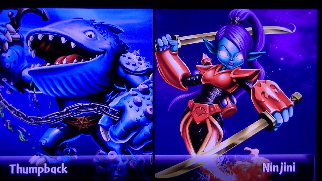 SKYLANDERS GIANTS THUMPBACK VS SCARLET NINJINI - YouTube