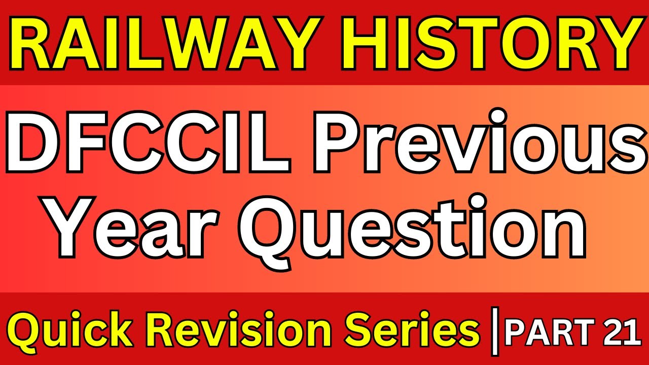 DFCCIL Previous Year Questions | DFCCIL Exam 2023 | Quick Revision | # ...