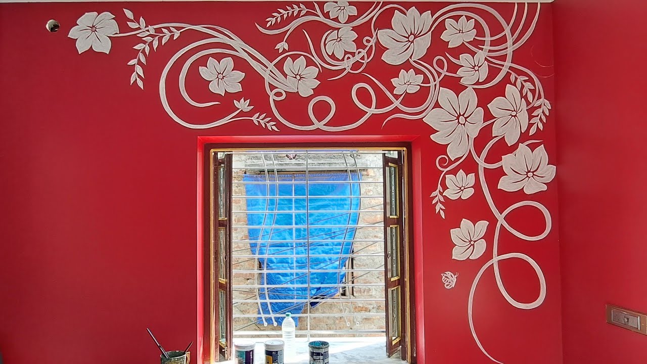Beautiful Alpana Design // Window Side Alpana Painting - YouTube