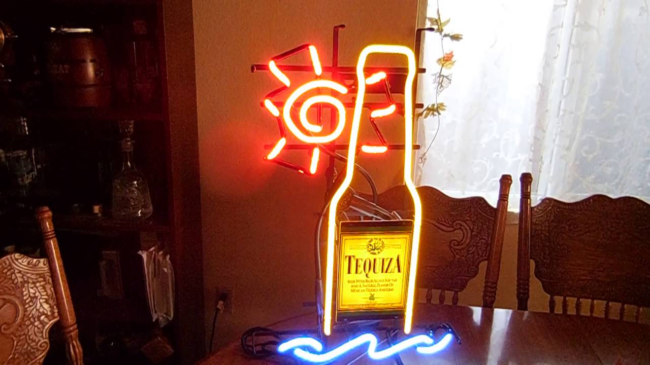 TEQUIZA Everbrite Neon Wall Mount Bar Light Sign - YouTube