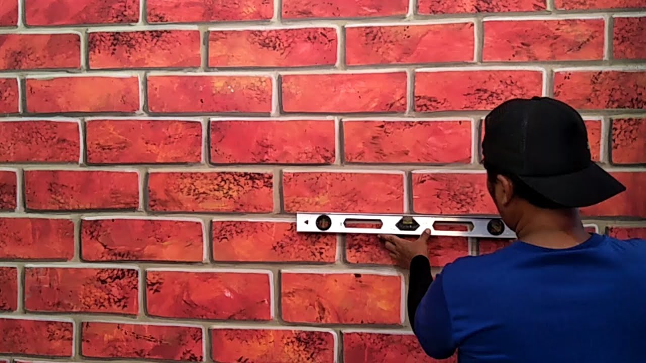 Buat Dinding Cat Motif Bata 3D !! Create a 3D brick pattern paint wall ...