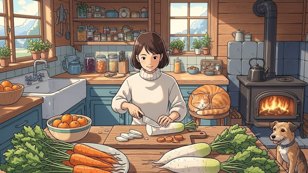 Cozy Winter Morning Routine ️ Harvesting & Cooking Stew | Anime-Style ...