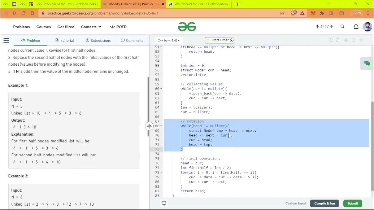Modify Linked List-1 GFG POTD 27 May 2023 Easy Explanation with ...