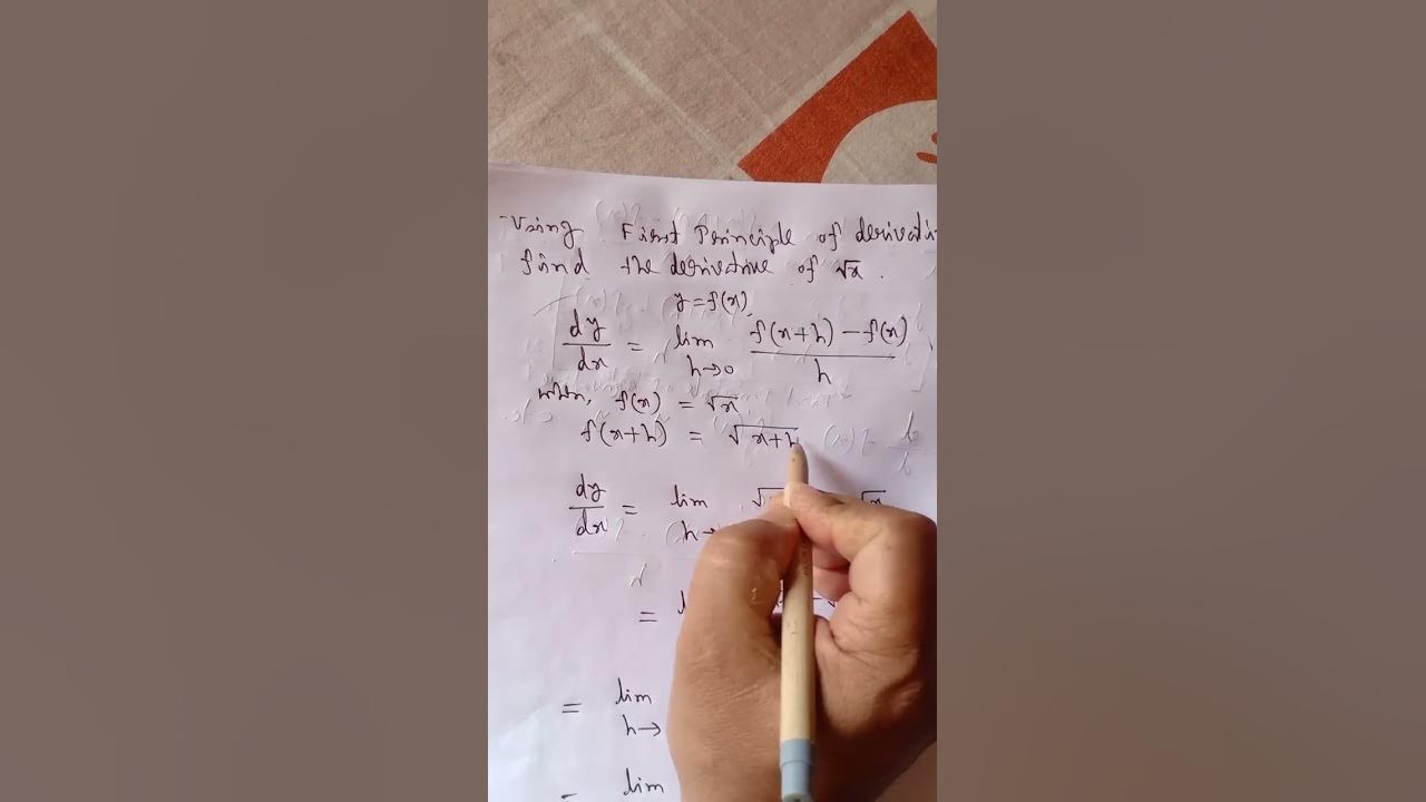 Find the derivative of root x using First Principle of derivative - YouTube