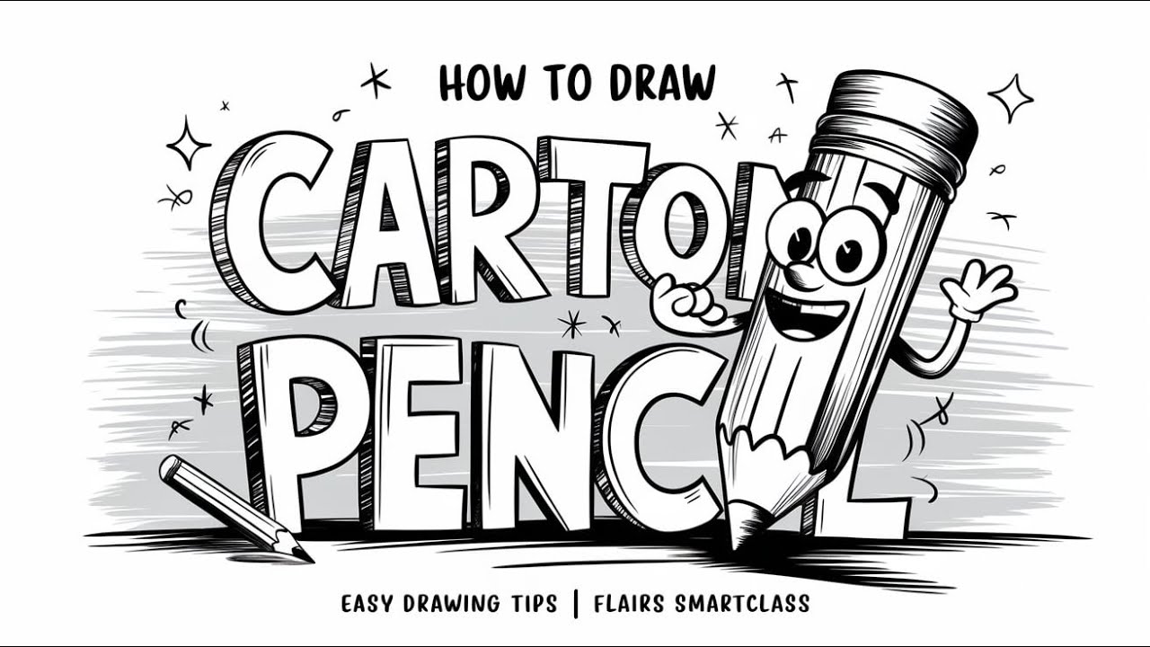 "How to Draw a Cartoon Pencil | Easy Drawing Tips | Flairs Smartclass ...