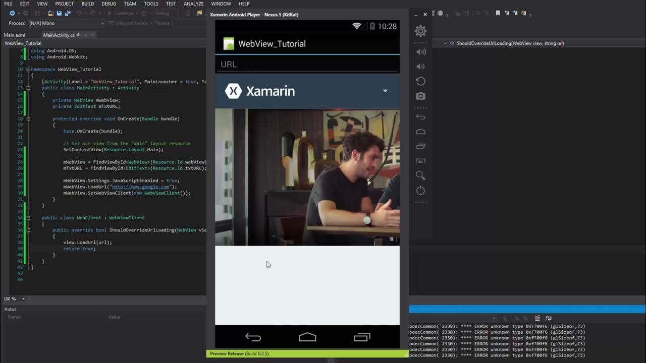 Xamarin Android Tutorial 35 Creating a Simple Web Browser - YouTube