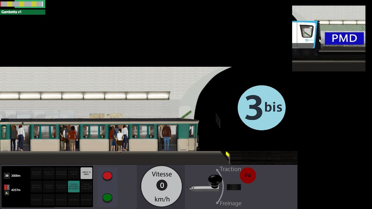 Paris Metro Driver (v4)/ Ligne 3 bis/ MF67 Bimoteur/ [ Non Commenté ...