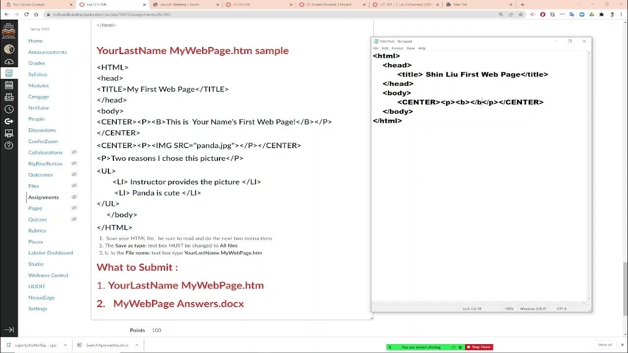 Use notepad to create your first html web page. - YouTube