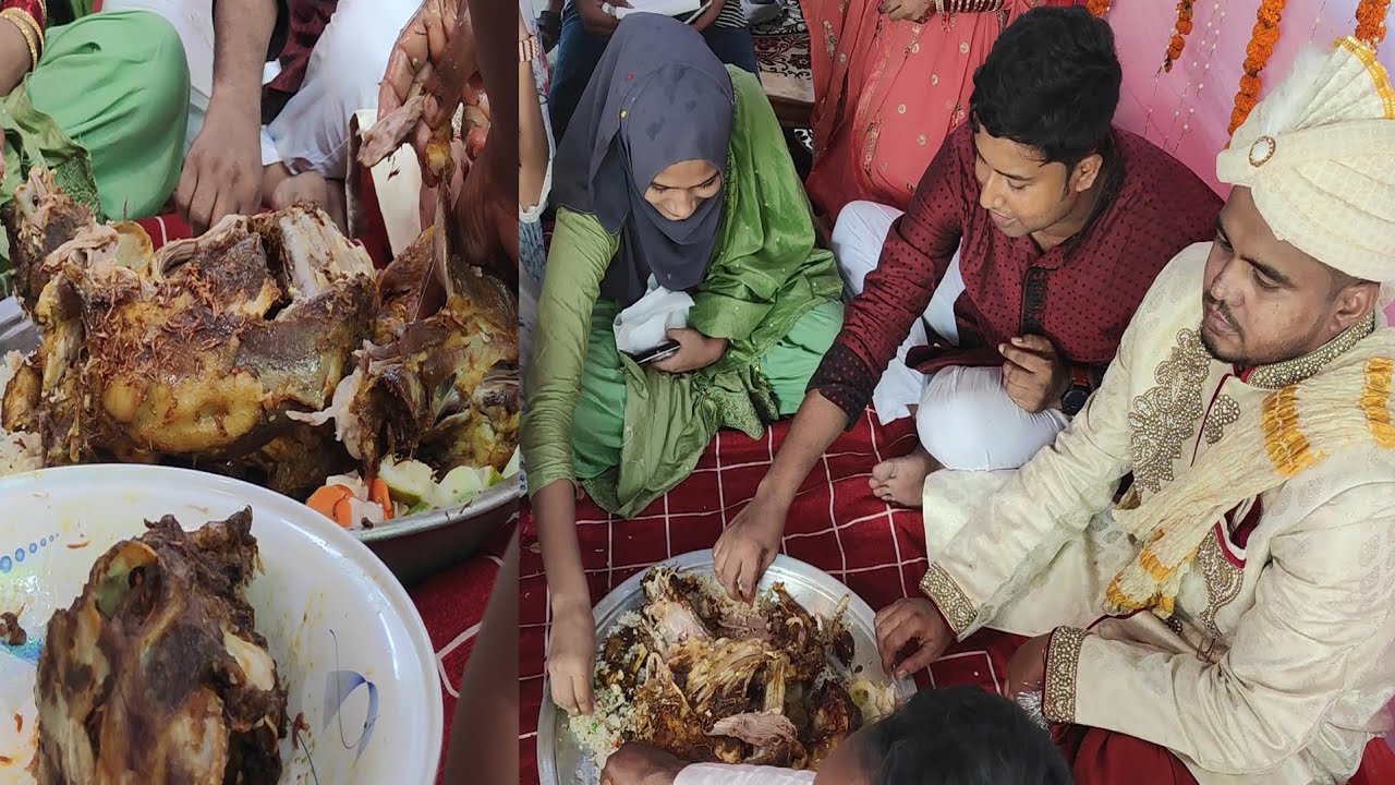 GROOM Eating WHOLE MUTTON In WEDDING | বিয়ের বড়পাতে জামাইর আস্ত খাসি ...