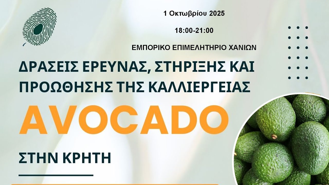 Δράσεις έρευνας, στήριξης και προώθησης της καλλιέργιας αβοκάντο στην ...